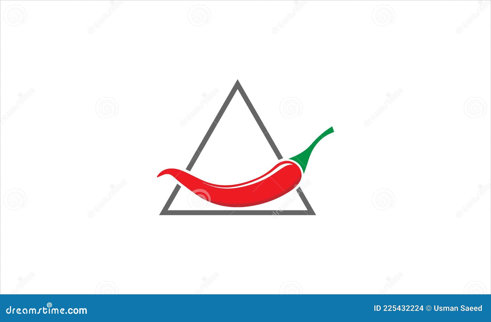 Red Pepper Chilli Icon Logo Design in Triangle Shape Vector ...