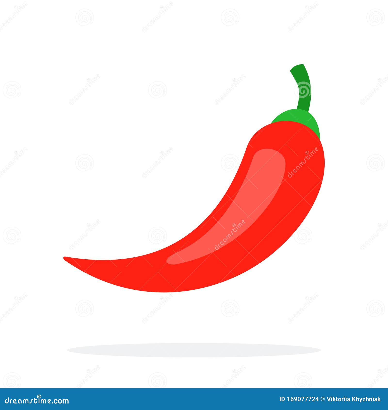 Red Pepper Chilli Vector Flat Isolated Stock Vector - Illustration of ...