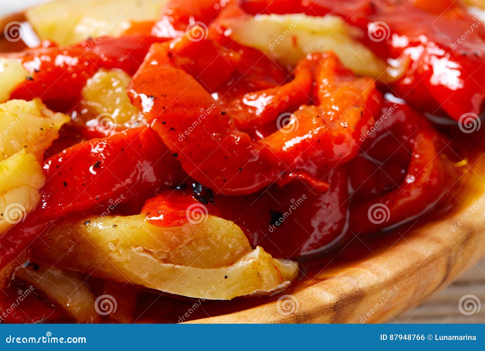Red Pepper and Cod Fish Esgarraet Tapas Stock Photo - Image of pinchos ...