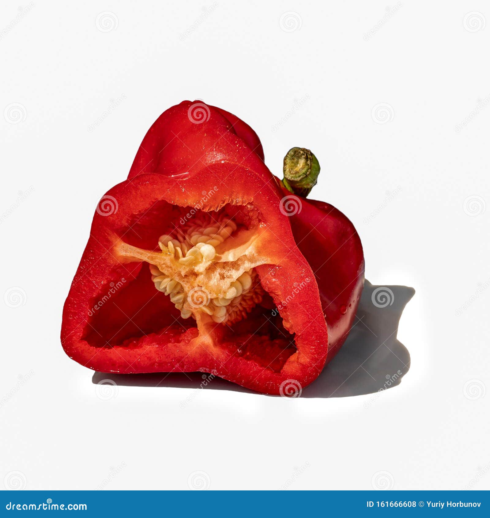 Red Pepper in Cross Section Stock Photo - Image of circle, isolated ...