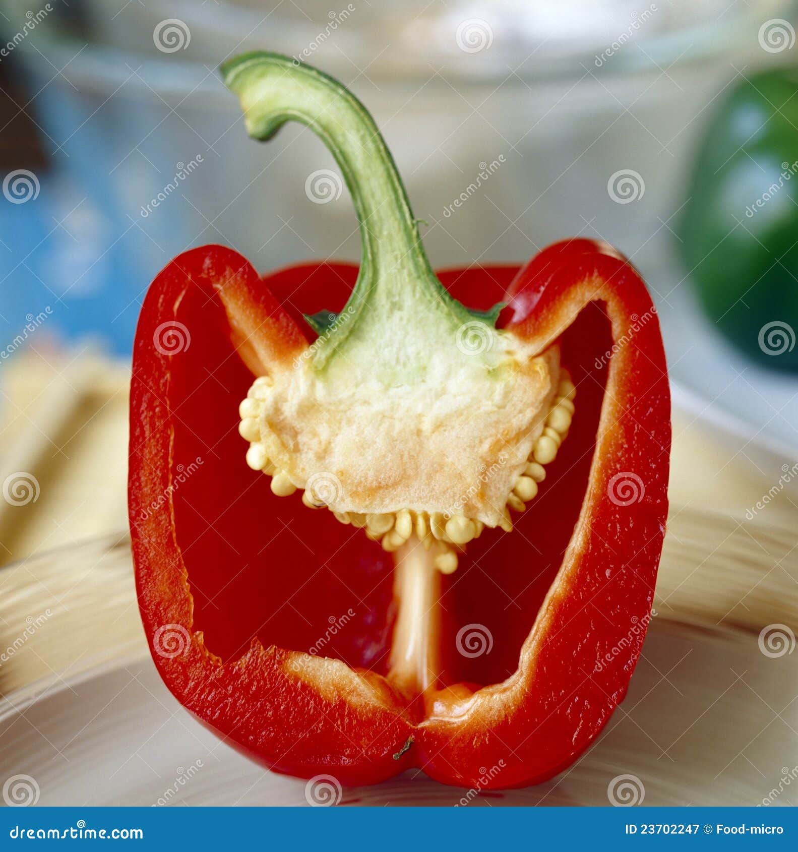 Red pepper cut in half stock image. Image of selective - 23702247
