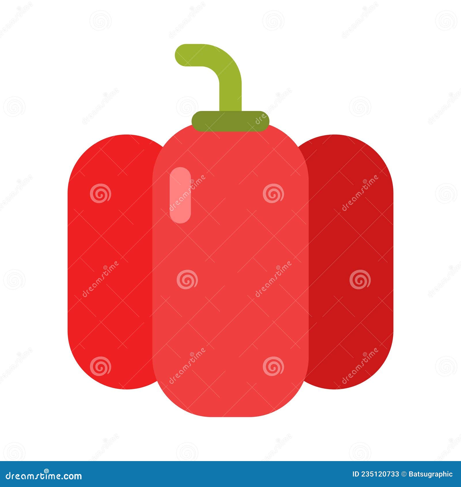 Red Pepper Flat Clipart Vector Illustration Stock Vector - Illustration ...