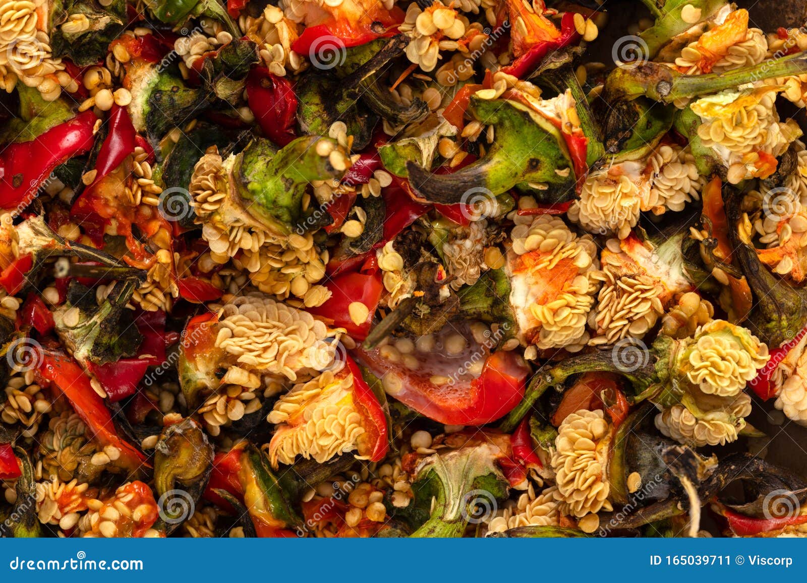 Red Pepper Food Waste Detail Stock Image - Image of cooking, isolated ...