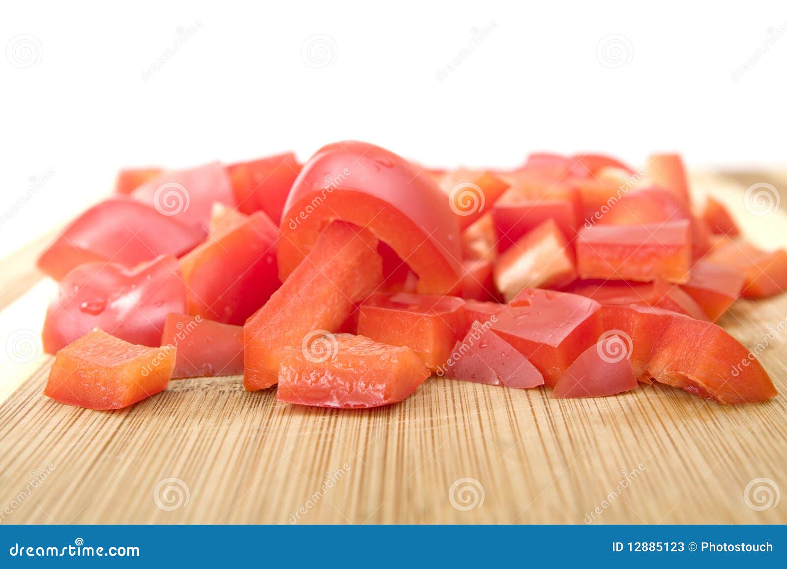 Red Pepper, Fresh and Sliced on Chopping Board Stock Image - Image of ...