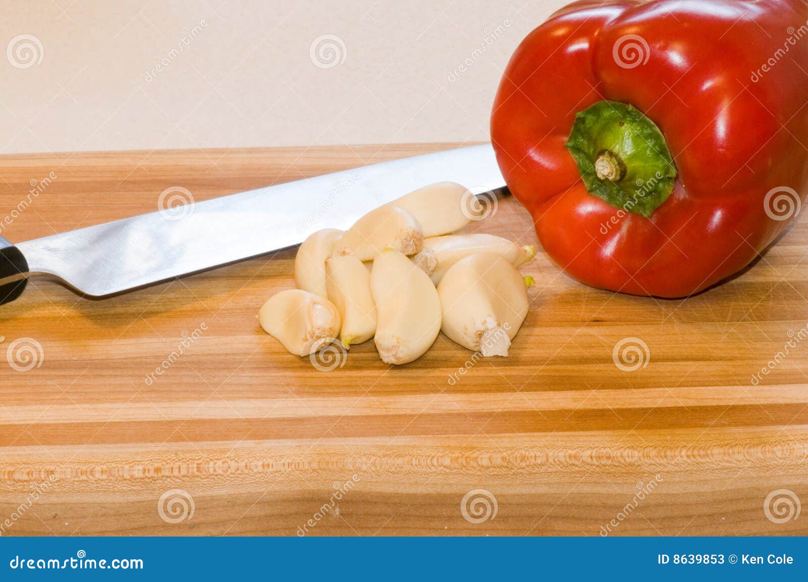Red Pepper and Garlic Cloves Stock Image - Image of cooking, cloves ...
