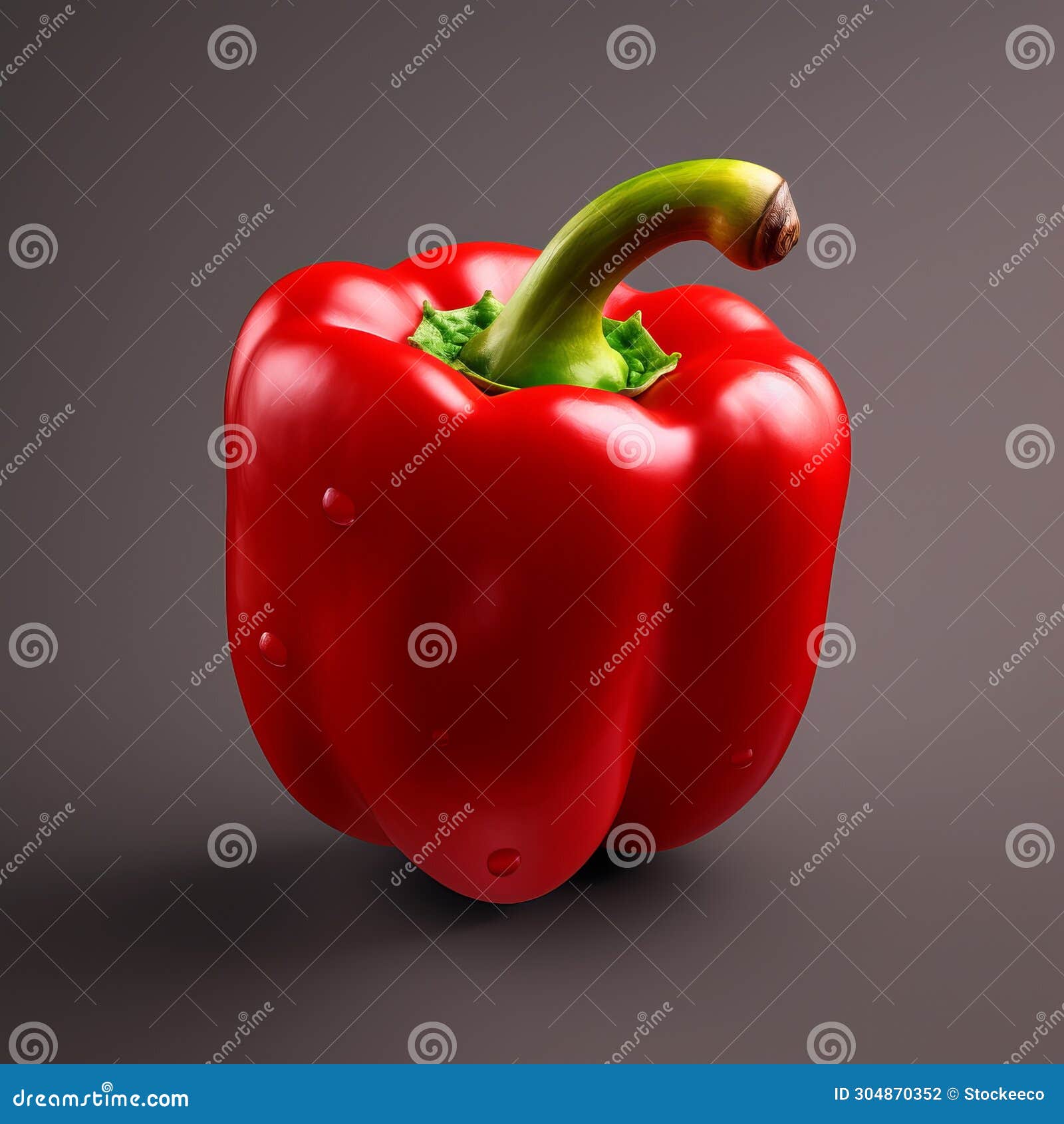 Realistic 3d Red Bell Pepper with Isolated White Background Stock ...