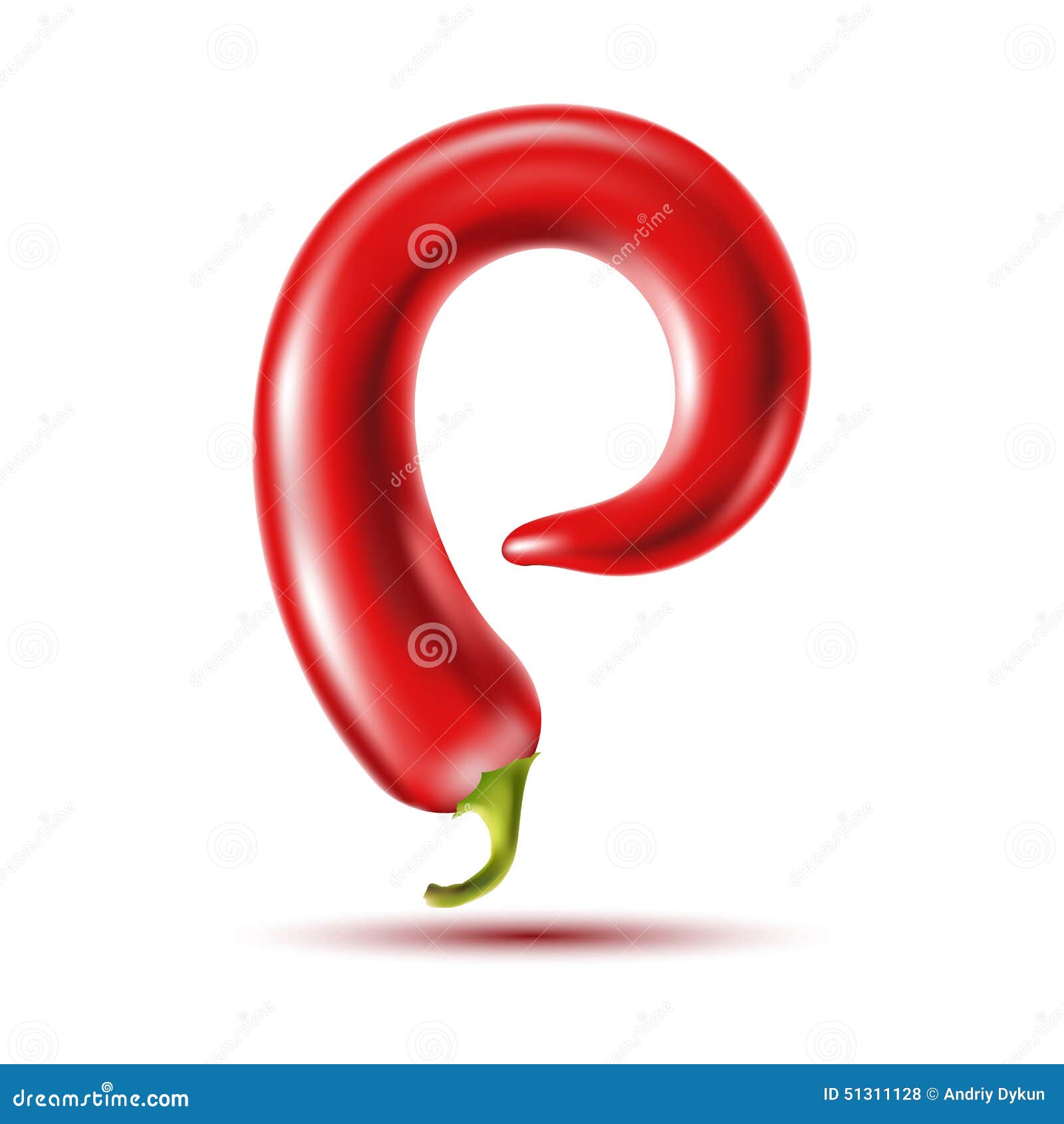 Red Pepper Letter stock vector. Illustration of healthy - 51311128