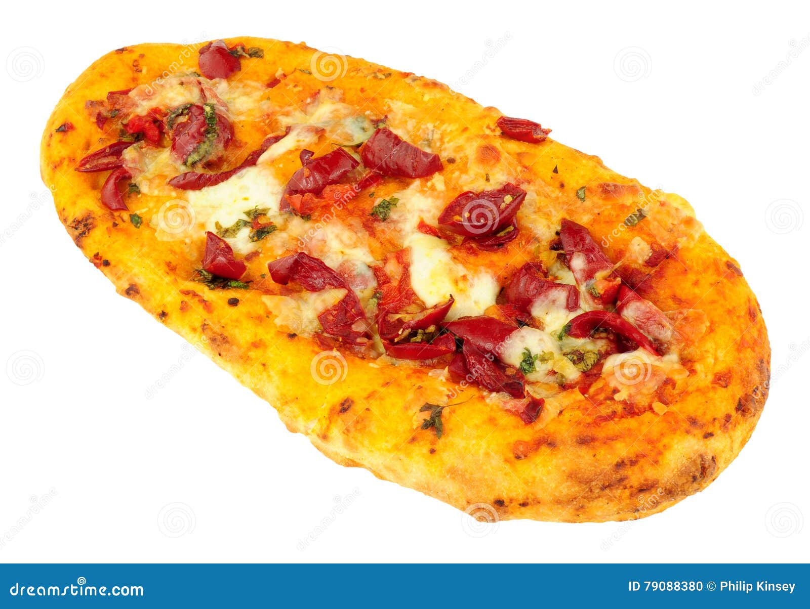 Red Pepper and Mozzarella Pantofola Flatbread Stock Photo - Image of ...