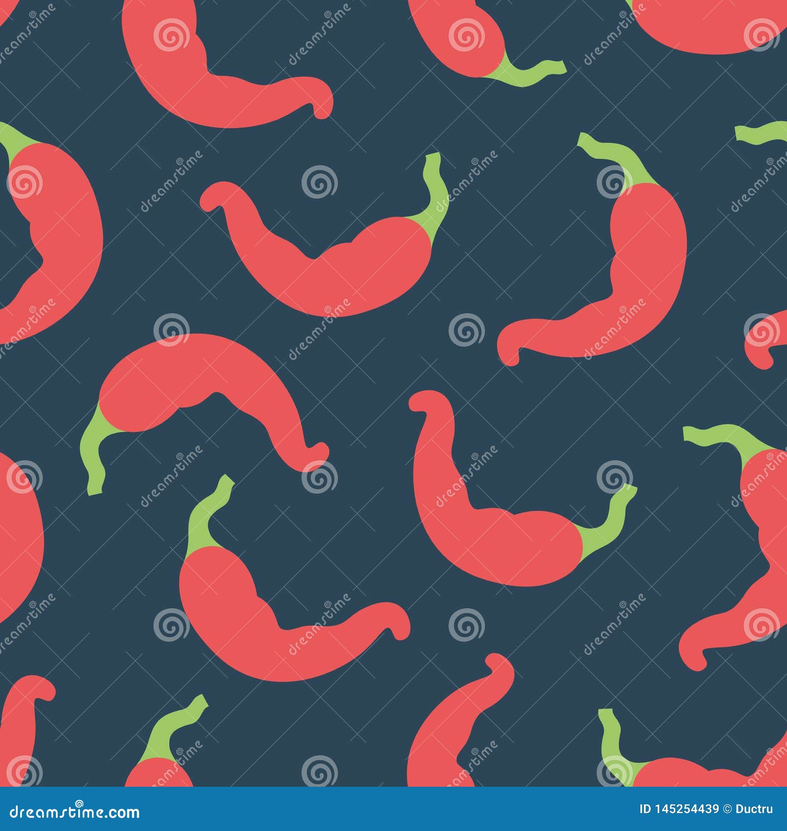 Simple Vector Illustration with Ability To Change. Red Pepper Pattern ...