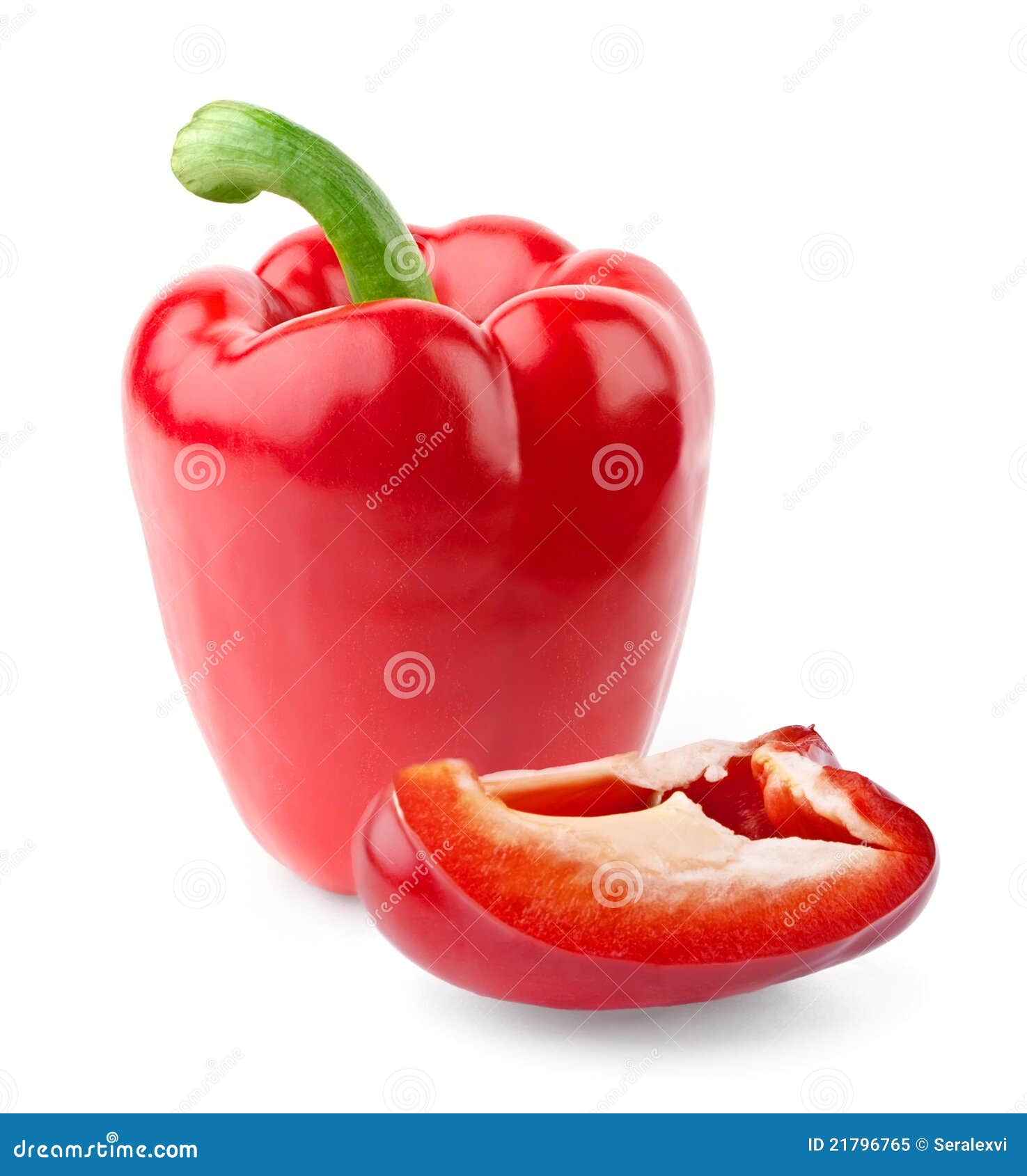Red pepper and slice stock image. Image of freshness - 21796765