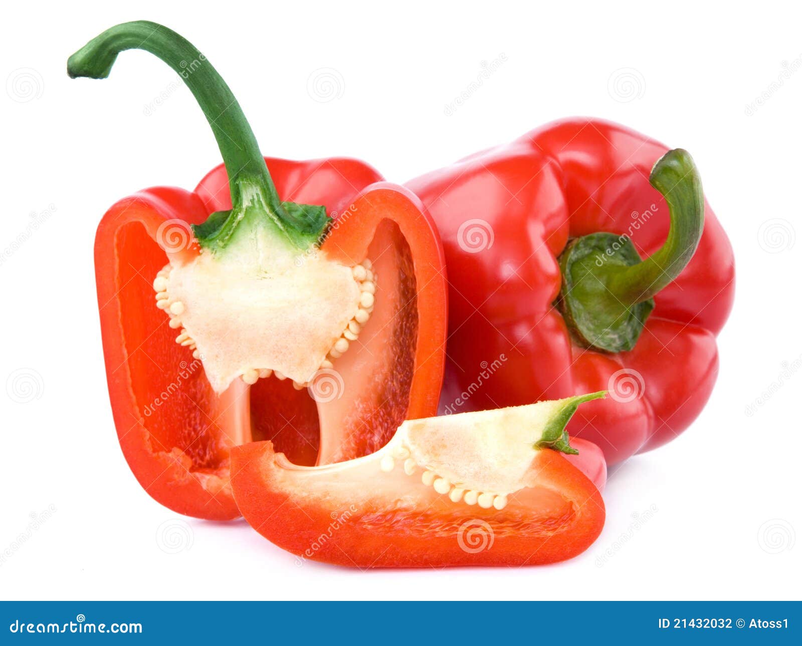 Red Pepper with a Slice Cut Stock Photo - Image of cooking, organic ...