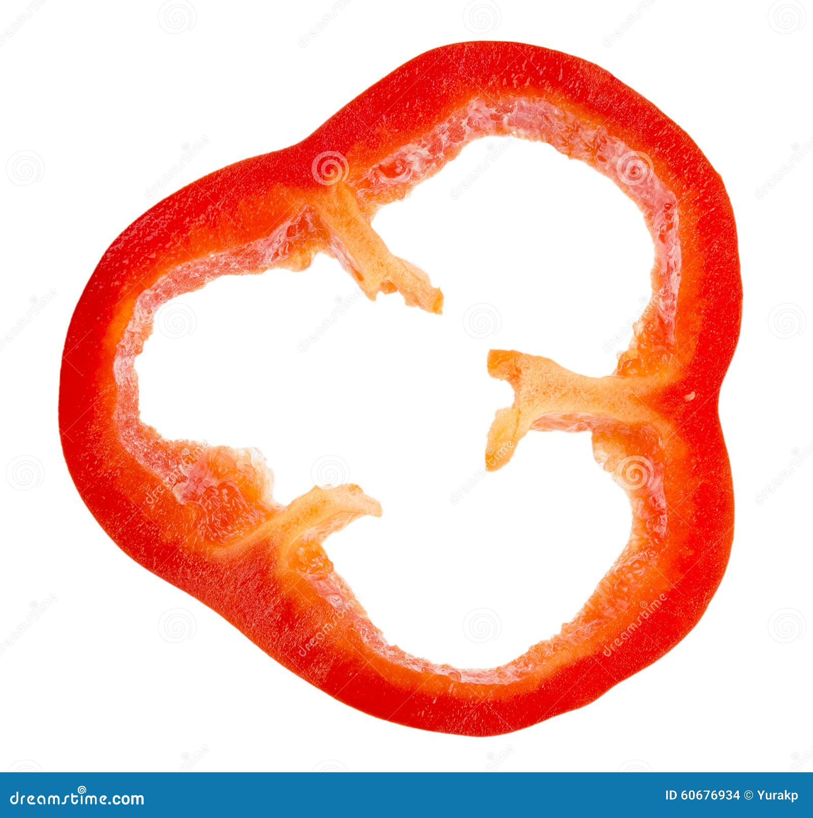 Red Pepper Slice Isolated on the White Background Stock Photo - Image ...