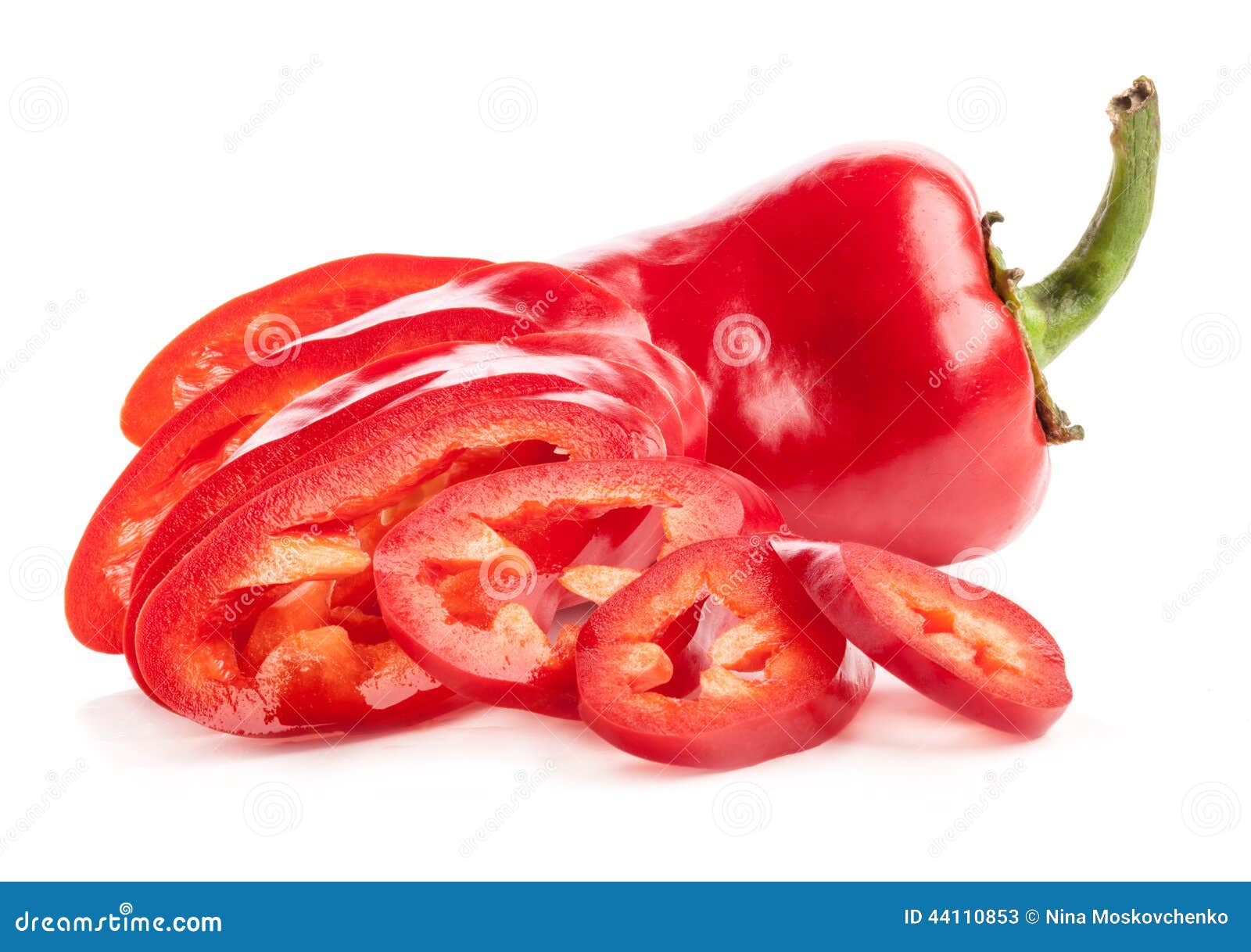 Red pepper slices stock image. Image of capsicum, horizontal - 44110853