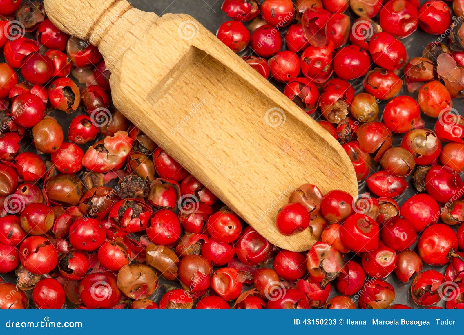 Red Pepper Spice Texture with Wooden Spoon Stock Image - Image of pink ...