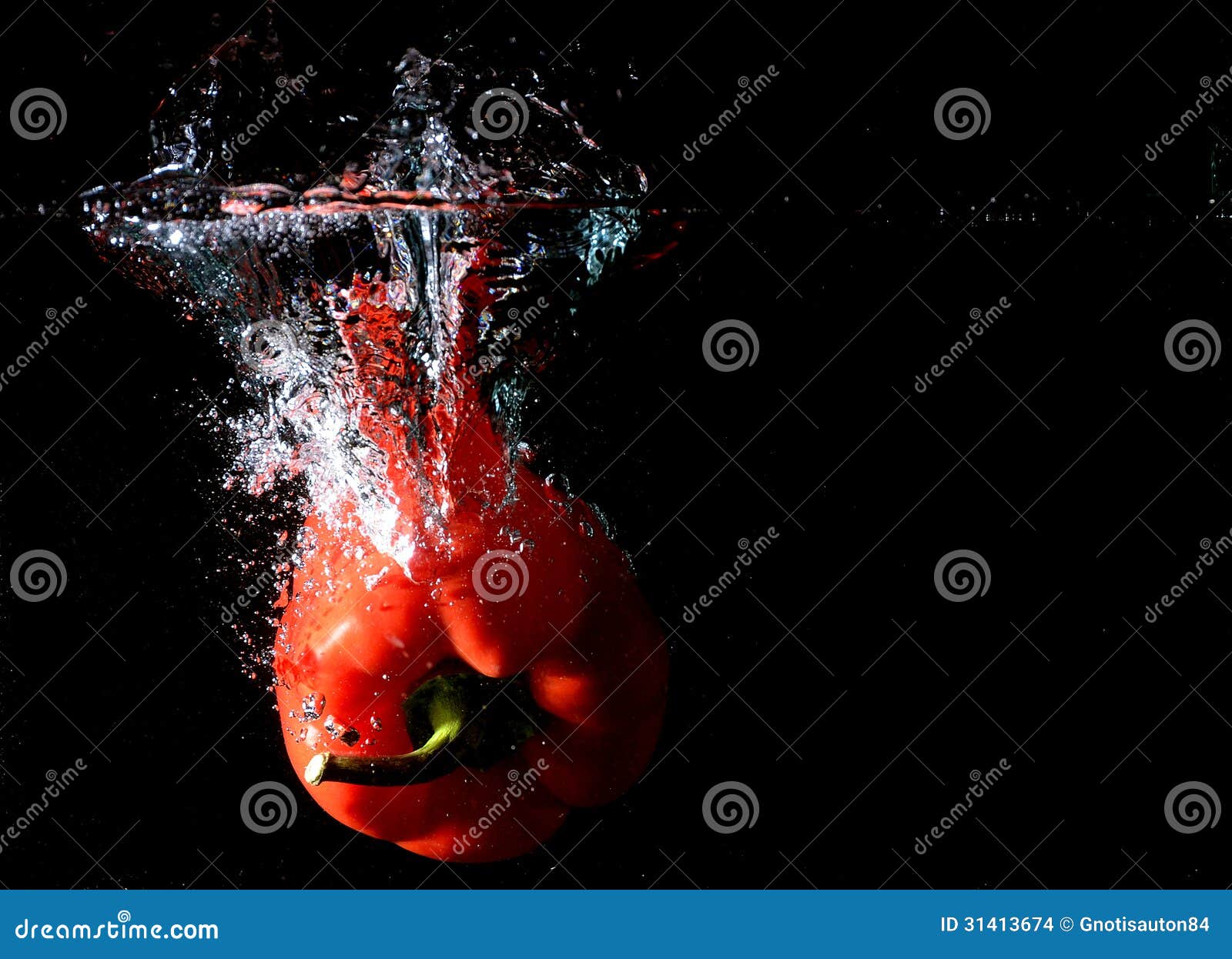 Red pepper splash stock photo. Image of vegetables, splash - 31413674