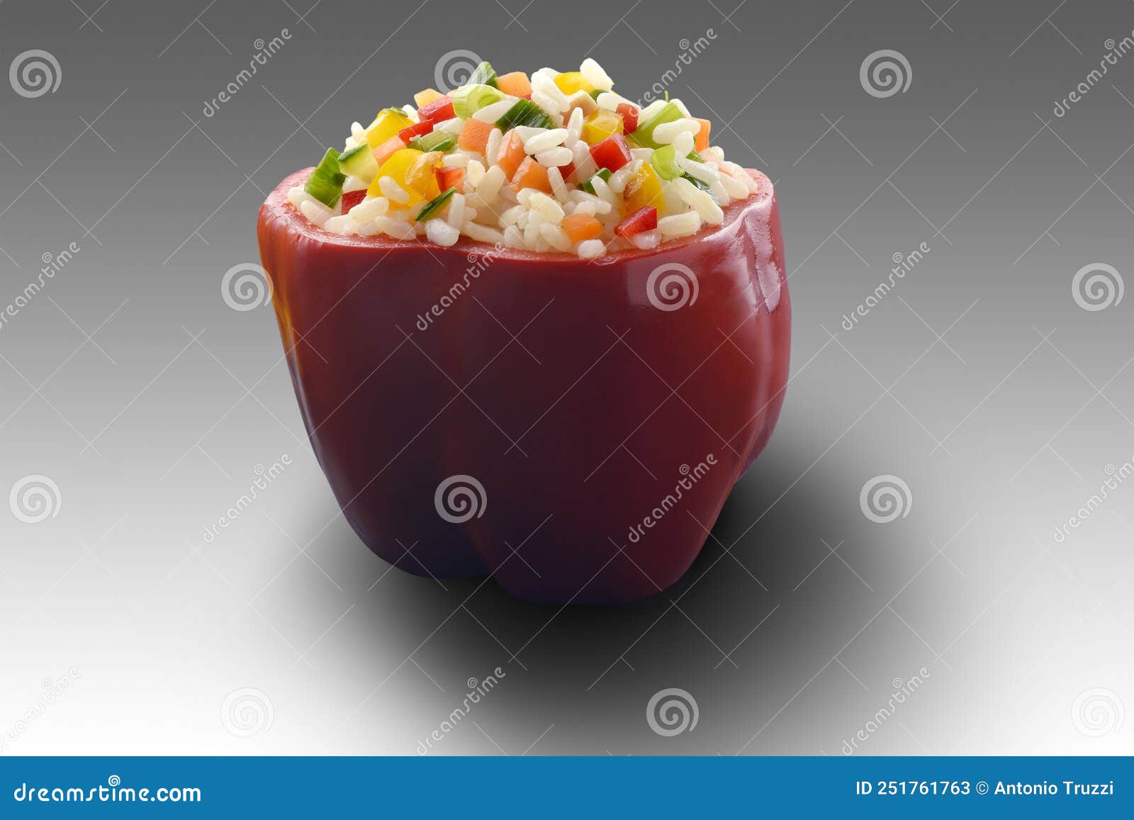 Red Pepper Stuffed with Rice and Vegetables Stock Image - Image of ...