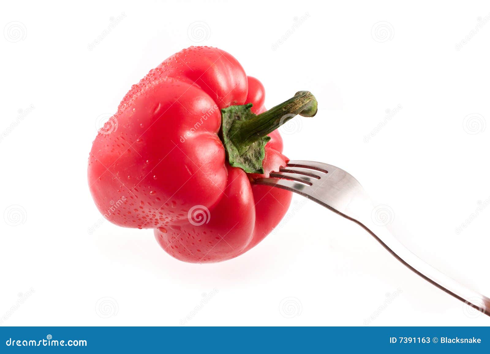 Red Pepper Vegetable Pinned by Fork Stock Image - Image of life, spicy ...