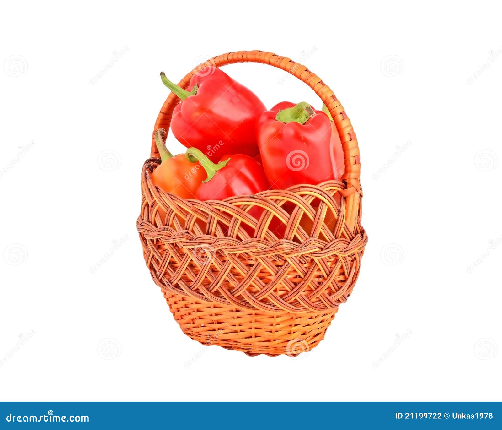 Red Pepper in a Wattled Basket Stock Photo - Image of agriculture ...