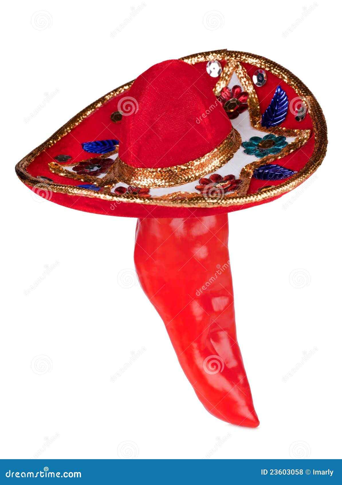 Red Pepper Wearing Colorful Sombrero Stock Photo - Image of folklore ...