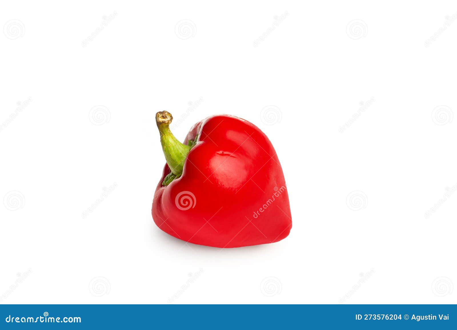 Heart Shape Red Bell Pepper on a White Background with Copy Space Stock ...