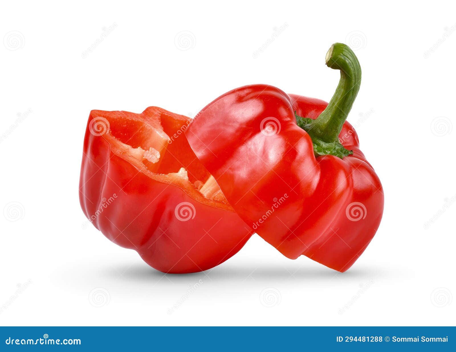 Red Pepper on White Background Stock Photo - Image of citrus, fresh ...