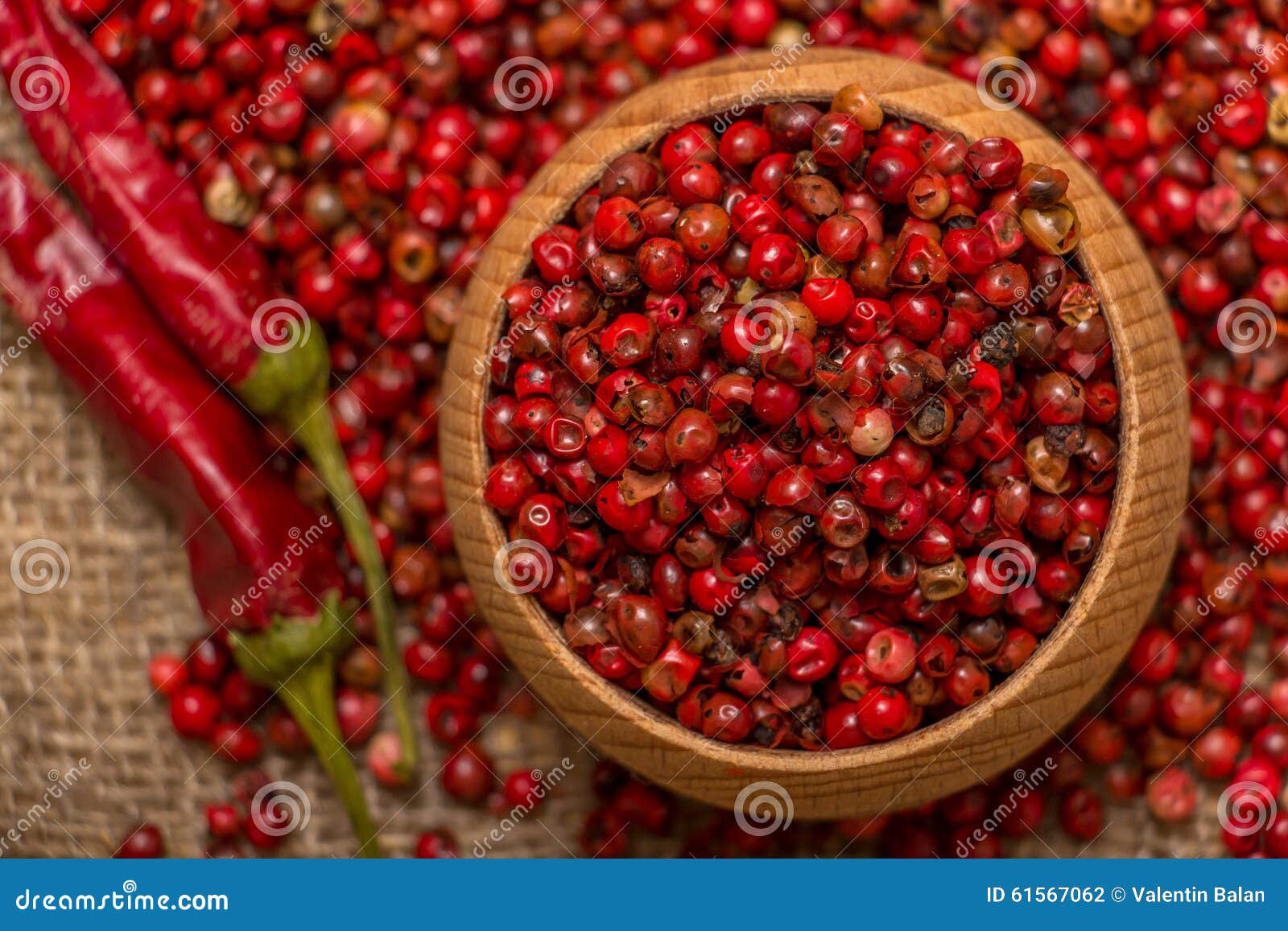 Red peppercorn stock photo. Image of east, burlap, cook - 61567062