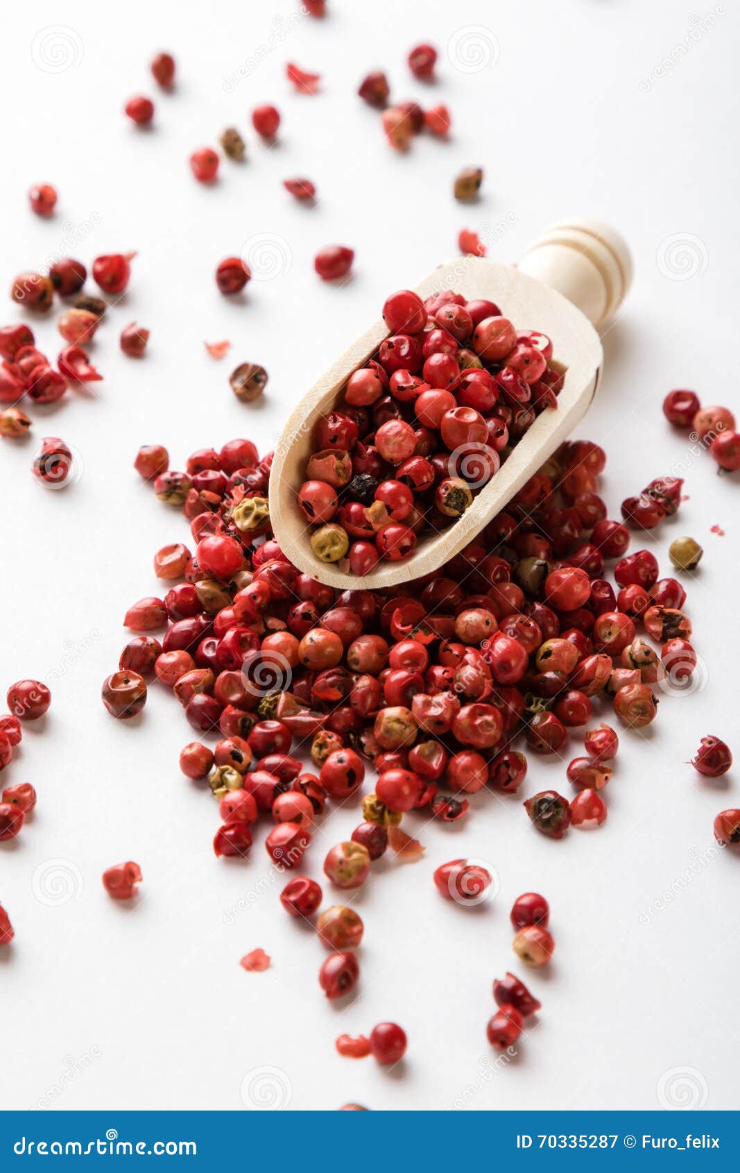 Red peppercorn seeds stock image. Image of scoop, round - 70335287