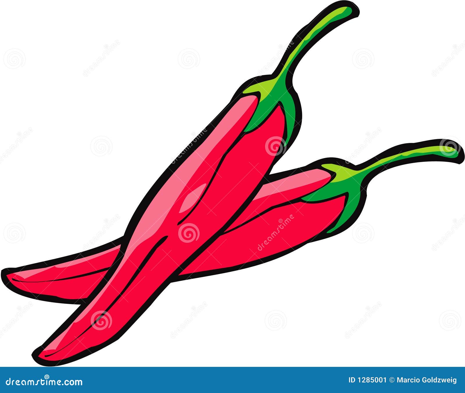 Red Peppers Cartoon Vector | CartoonDealer.com #1285001