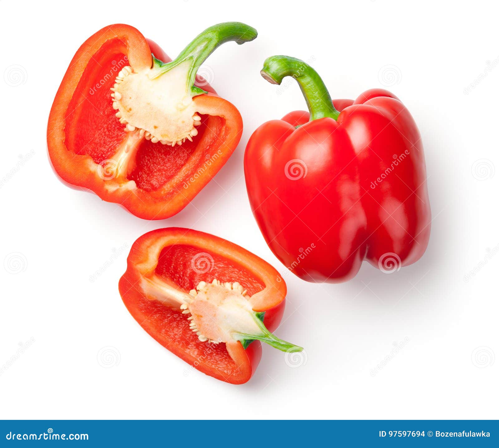 Red Peppers Isolated on White Background Stock Photo - Image of object ...