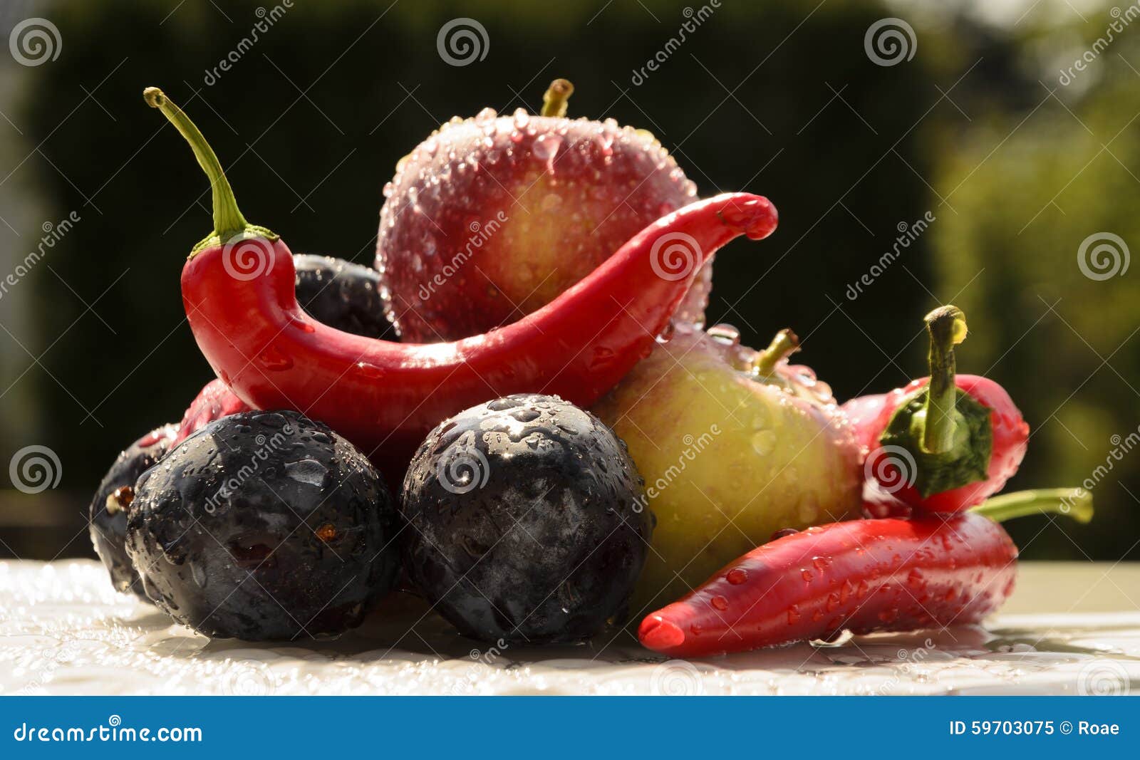 Red Peppers in the Summer Rain Stock Image - Image of cuisine ...