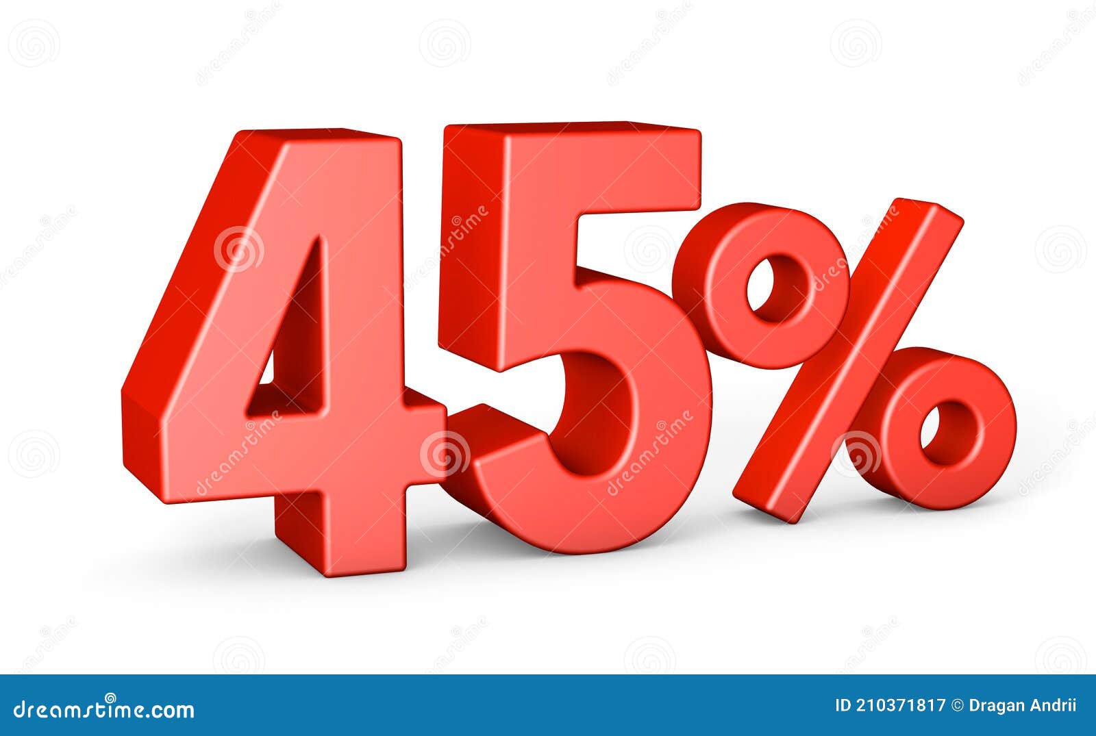Red 45 Percent. Isolated on White Background Stock Illustration ...