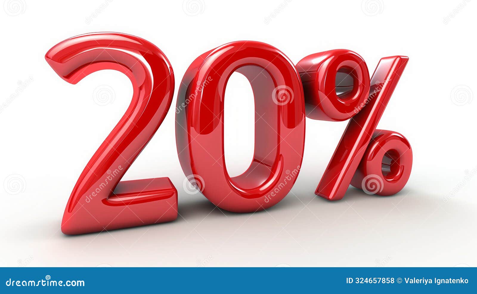 A Red 20 Sign on a White Background in a Rectangle with Electric Blue ...