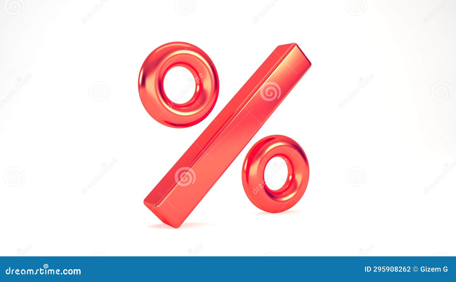 Red Percent Sign or Symbol Isolated on White Background, 3d Render ...