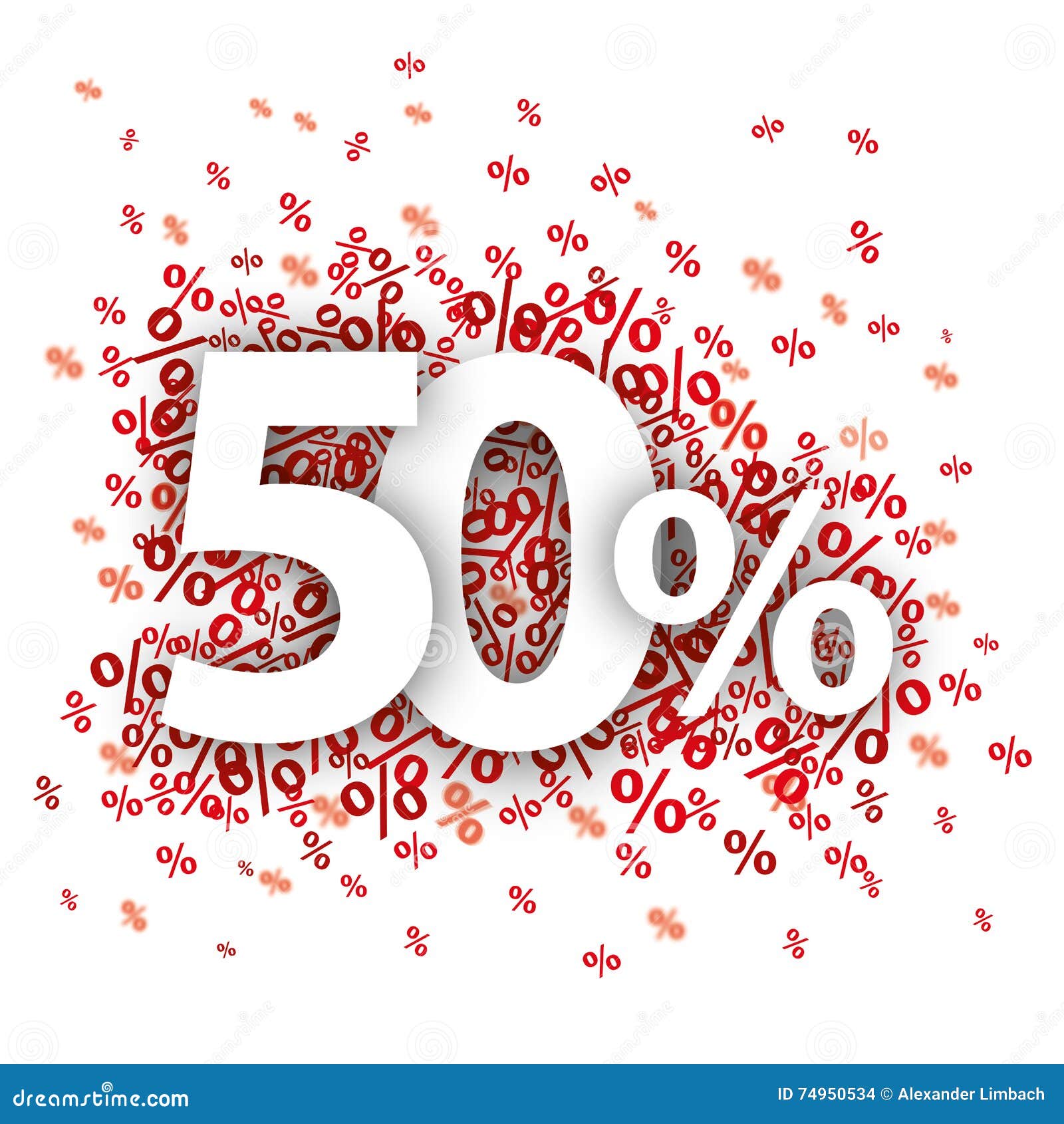 50 Red Percents stock vector. Illustration of banner - 74950534