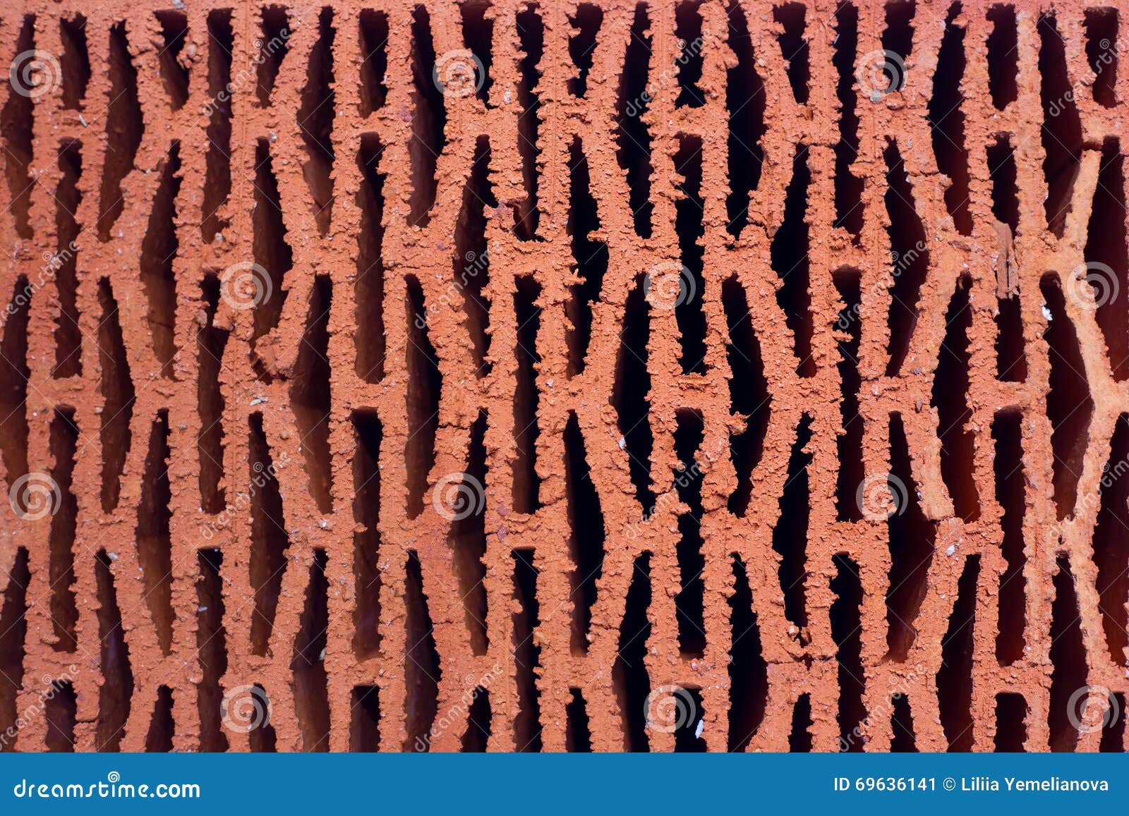 Red Perforated Brick Background Stock Image - Image of factory, detail ...