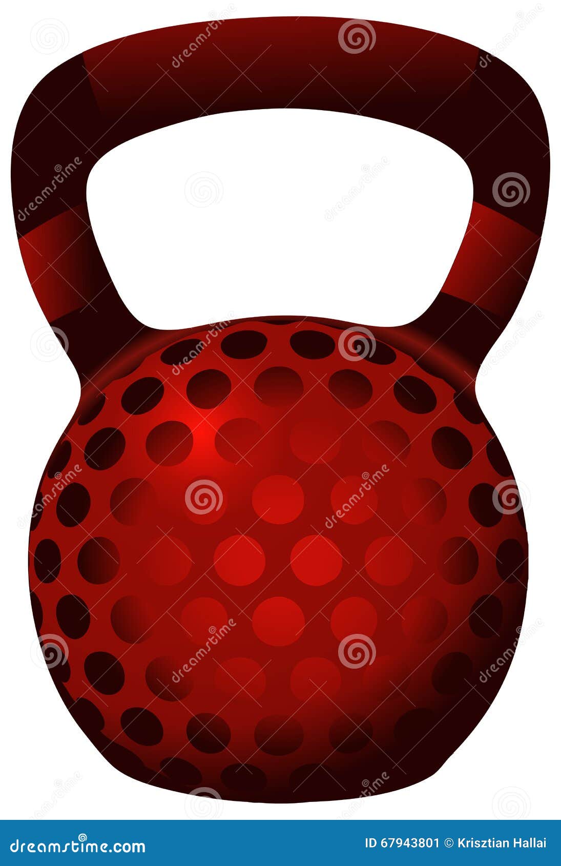 Red Perforated Glossy Kettlebell. Stock Vector - Illustration of media ...