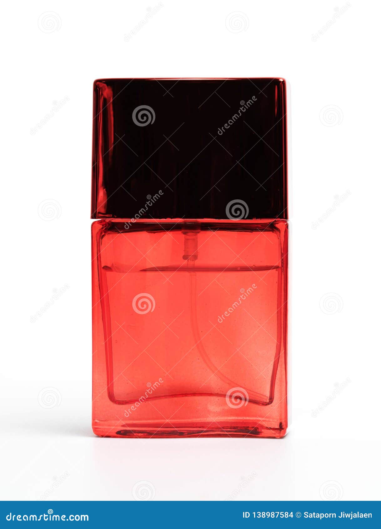 Red Perfume Bottle Isolated on White Stock Photo - Image of gift, spray ...