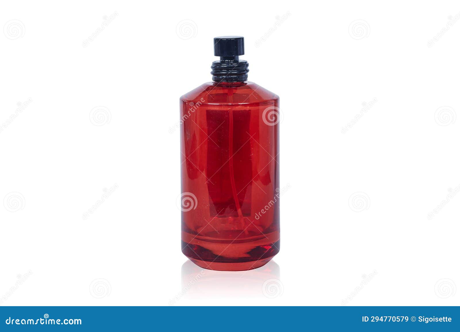 Red Perfume Bottle Isolated on White Background. Stock Image - Image of ...