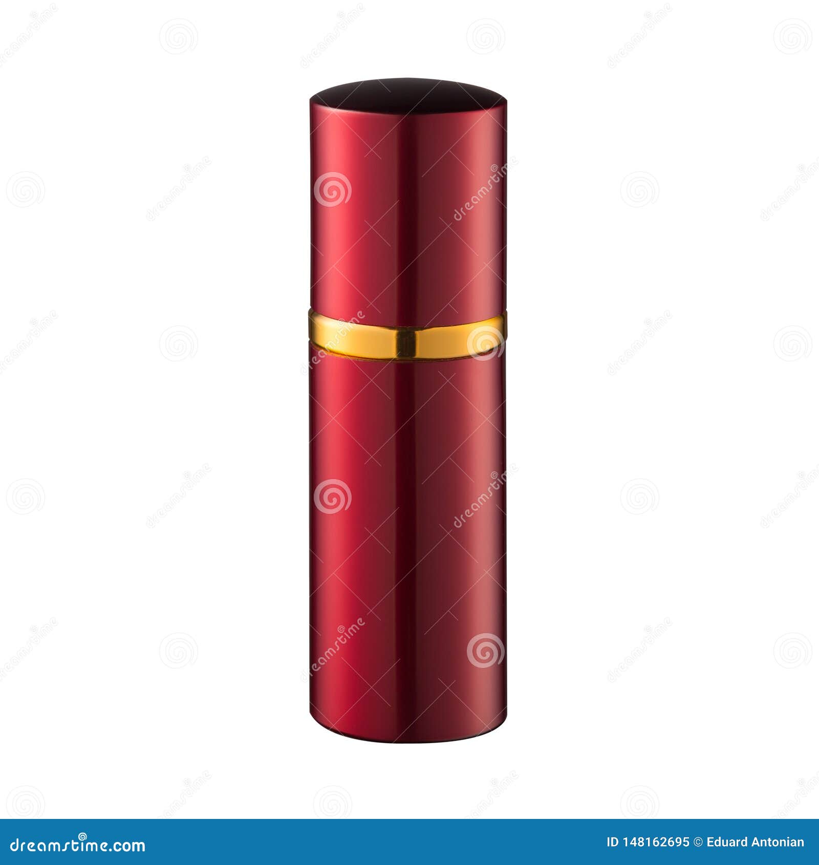 Red Perfume Bottle, with Spray, Covered, on a White Background, Isolate ...