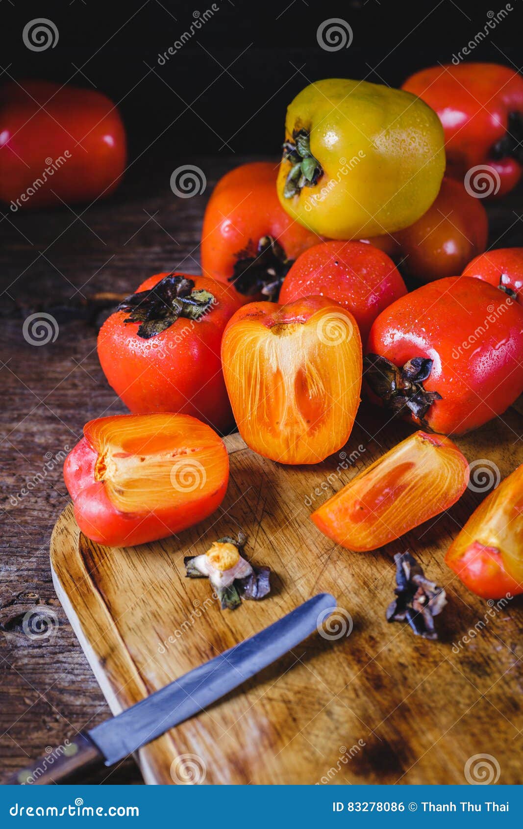 Red Persimmons stock photo. Image of sweet, slice, farm - 83278086