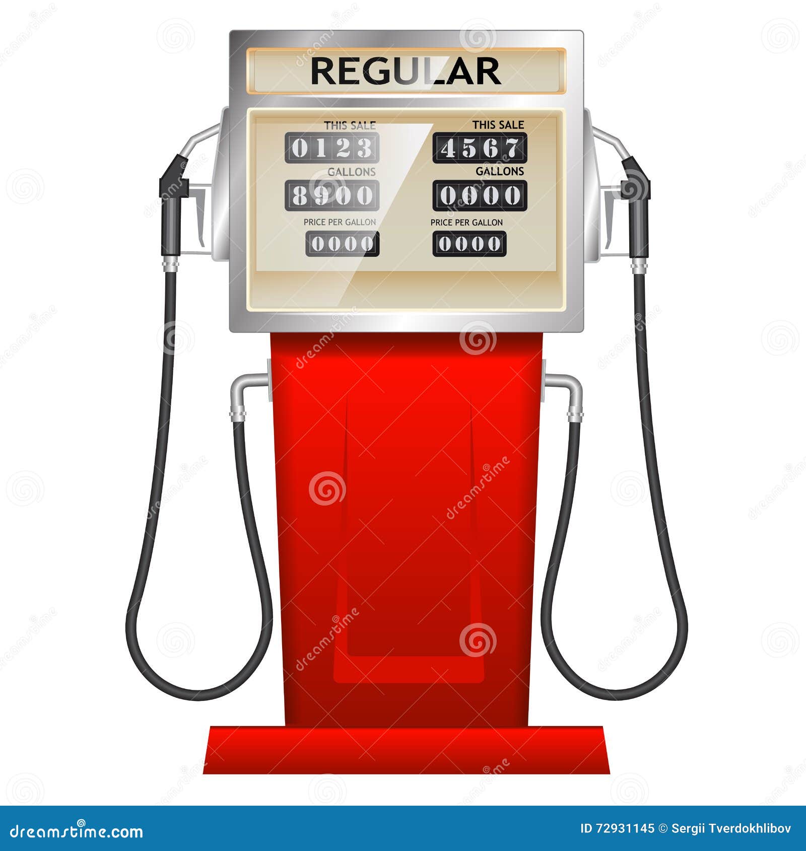 Red petrol station in USA stock vector. Illustration of power - 72931145