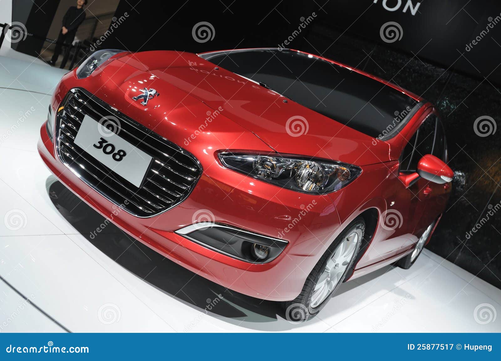 Red Peugeot 308 editorial photography. Image of horses - 25877517