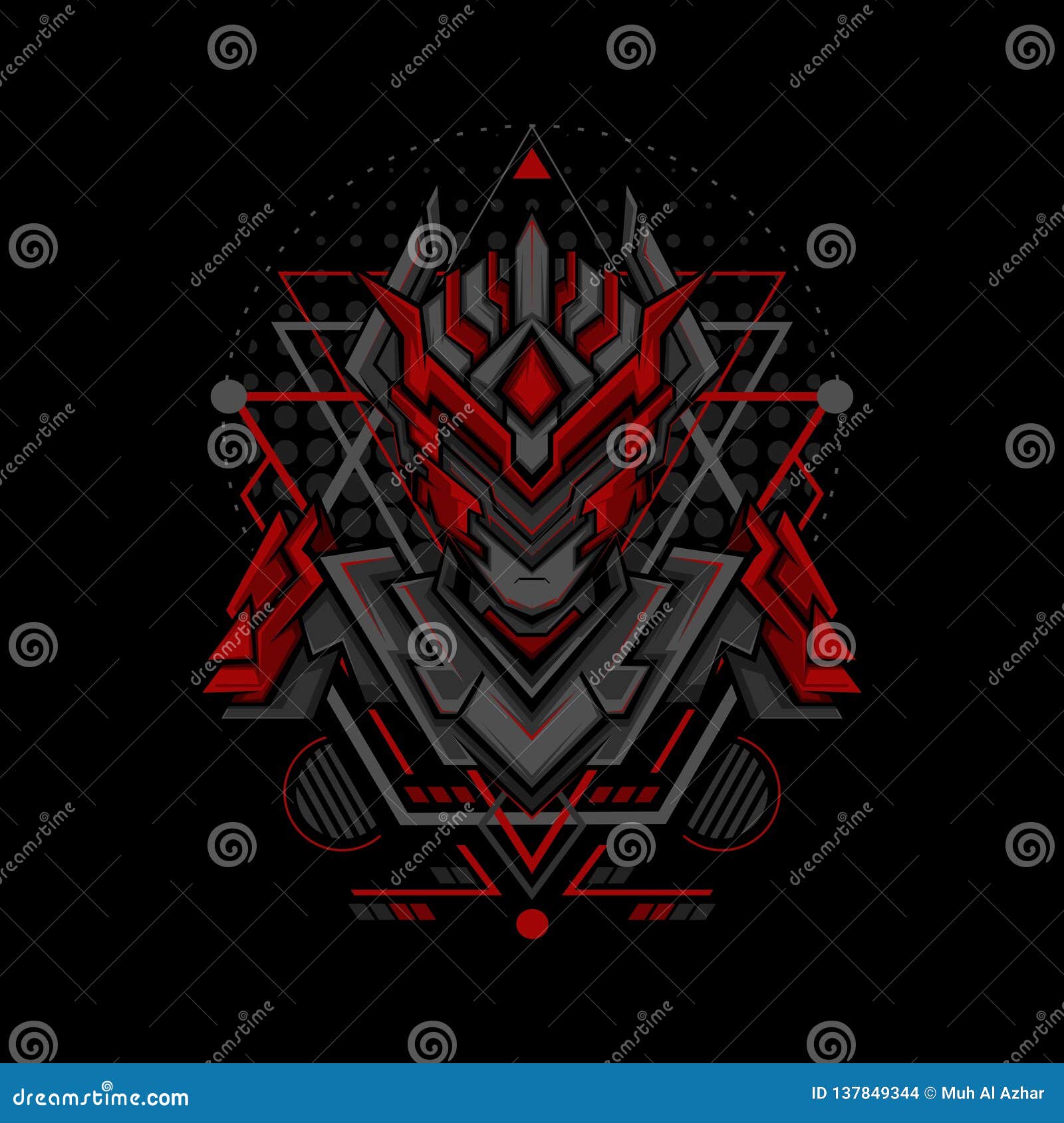 Red Phantom Project Geometry Style Stock Vector - Illustration of ...