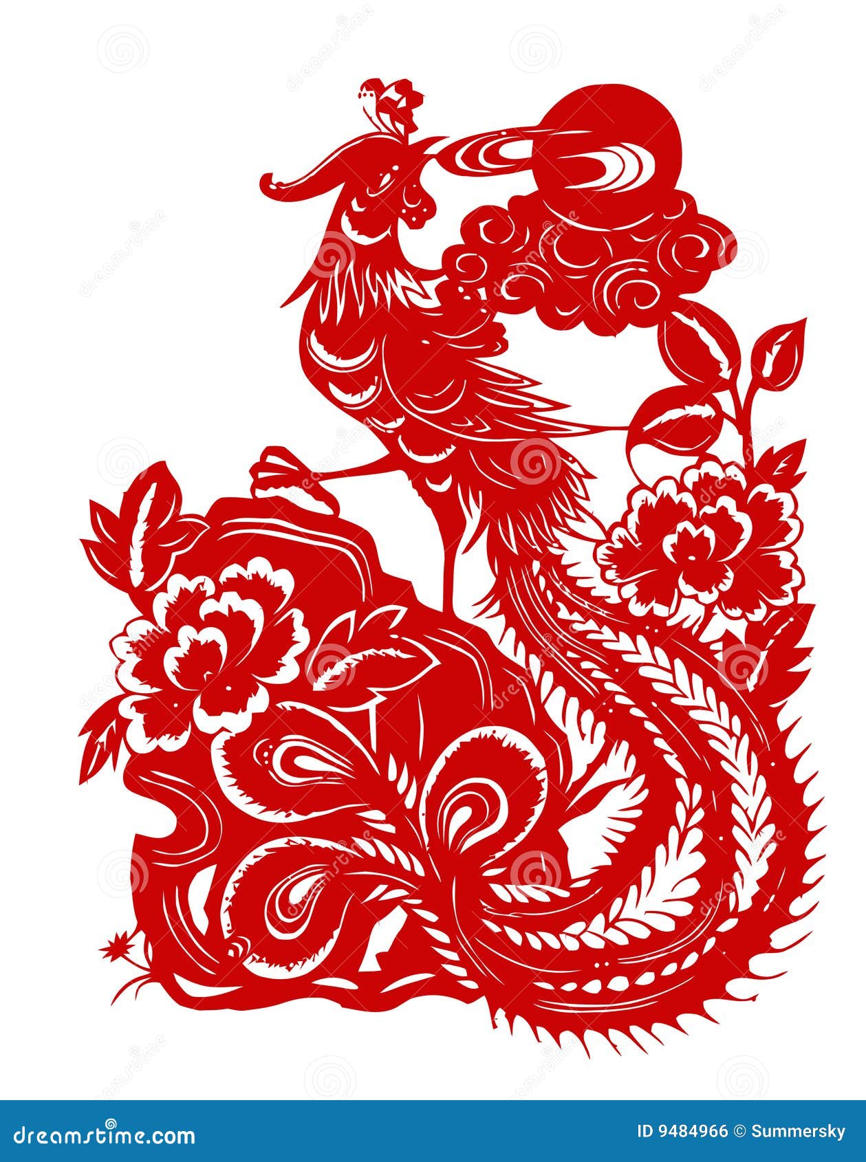 Red phoenix stock vector. Illustration of legend, graphic - 9484966