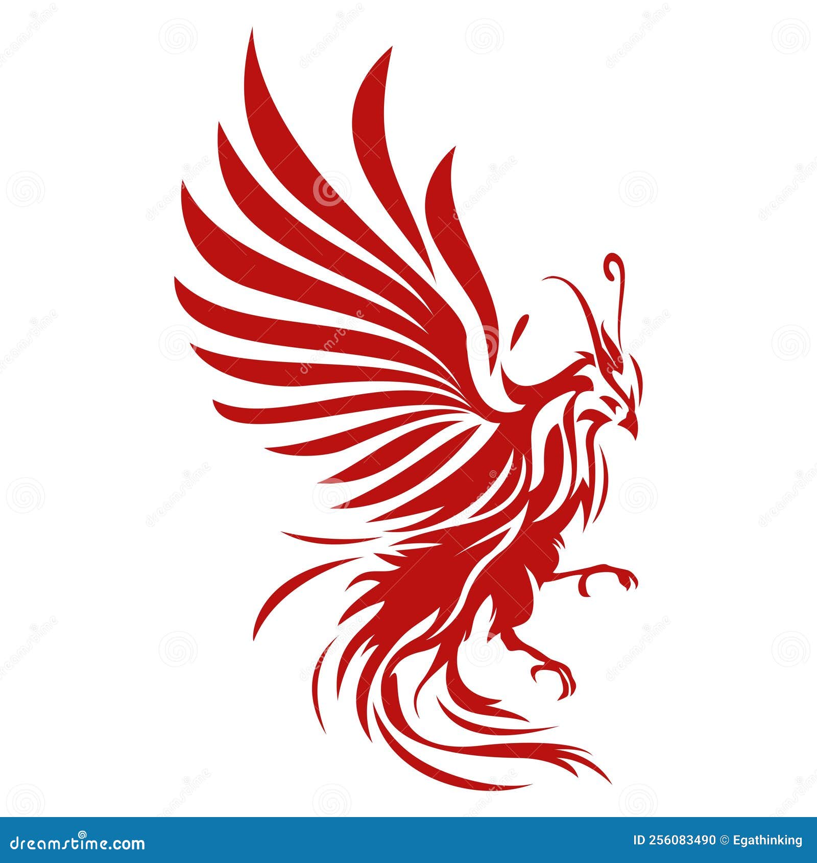 Red Phoenix Bird Flying Vector Logo Illustration Stock Illustration ...