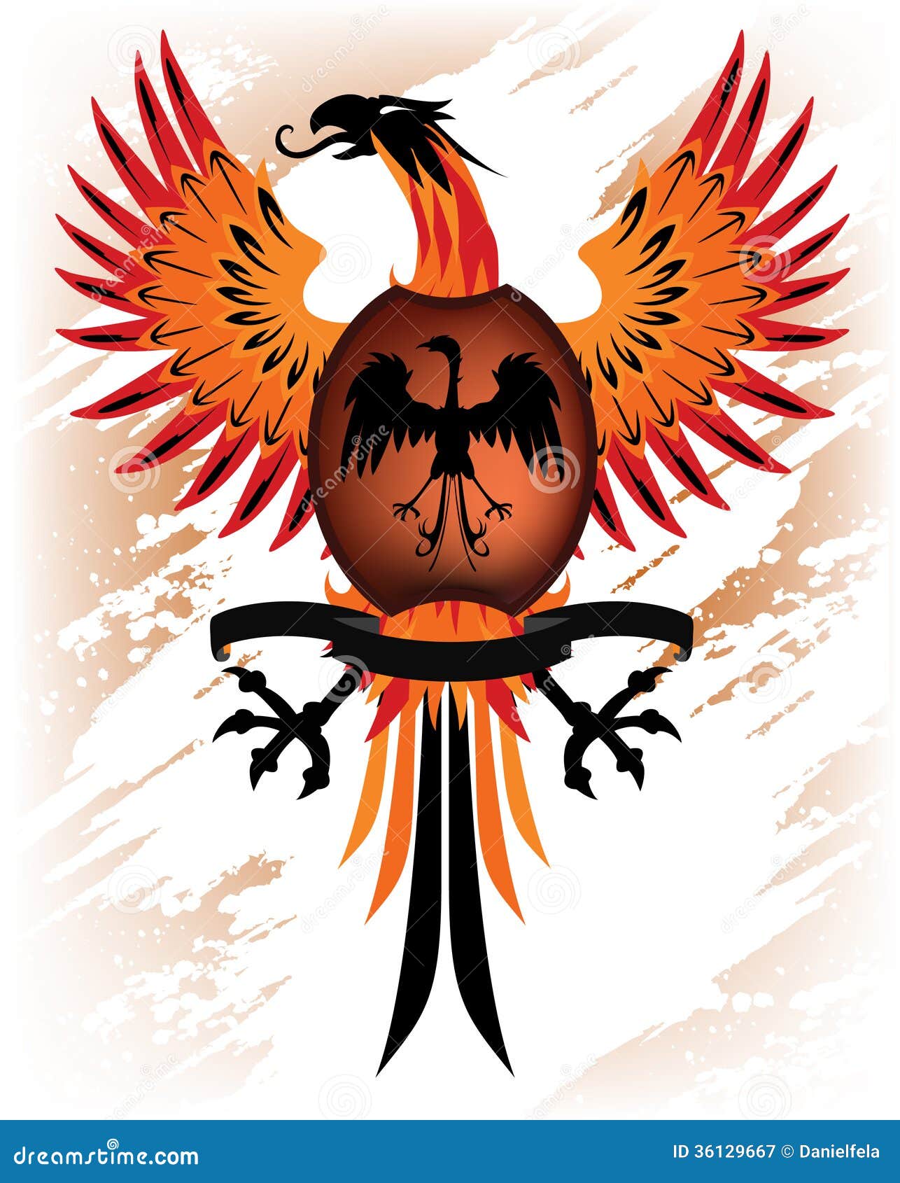 Red Phoenix shield stock vector. Illustration of banner - 36129667