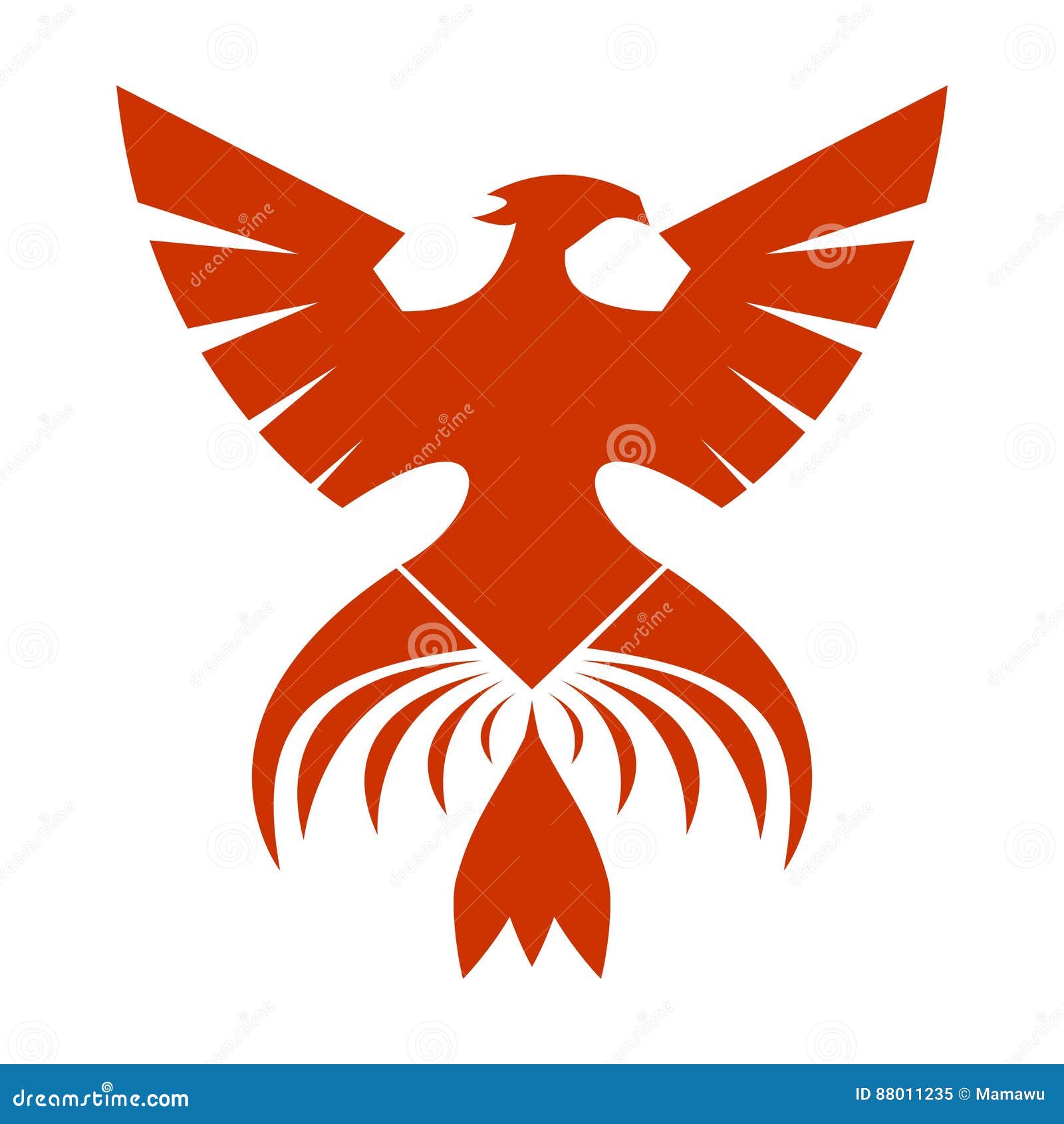 The Red Phoenix stock vector. Illustration of flying - 88011235