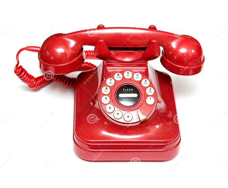Red phone stock image. Image of style, color, base, cord - 7457591