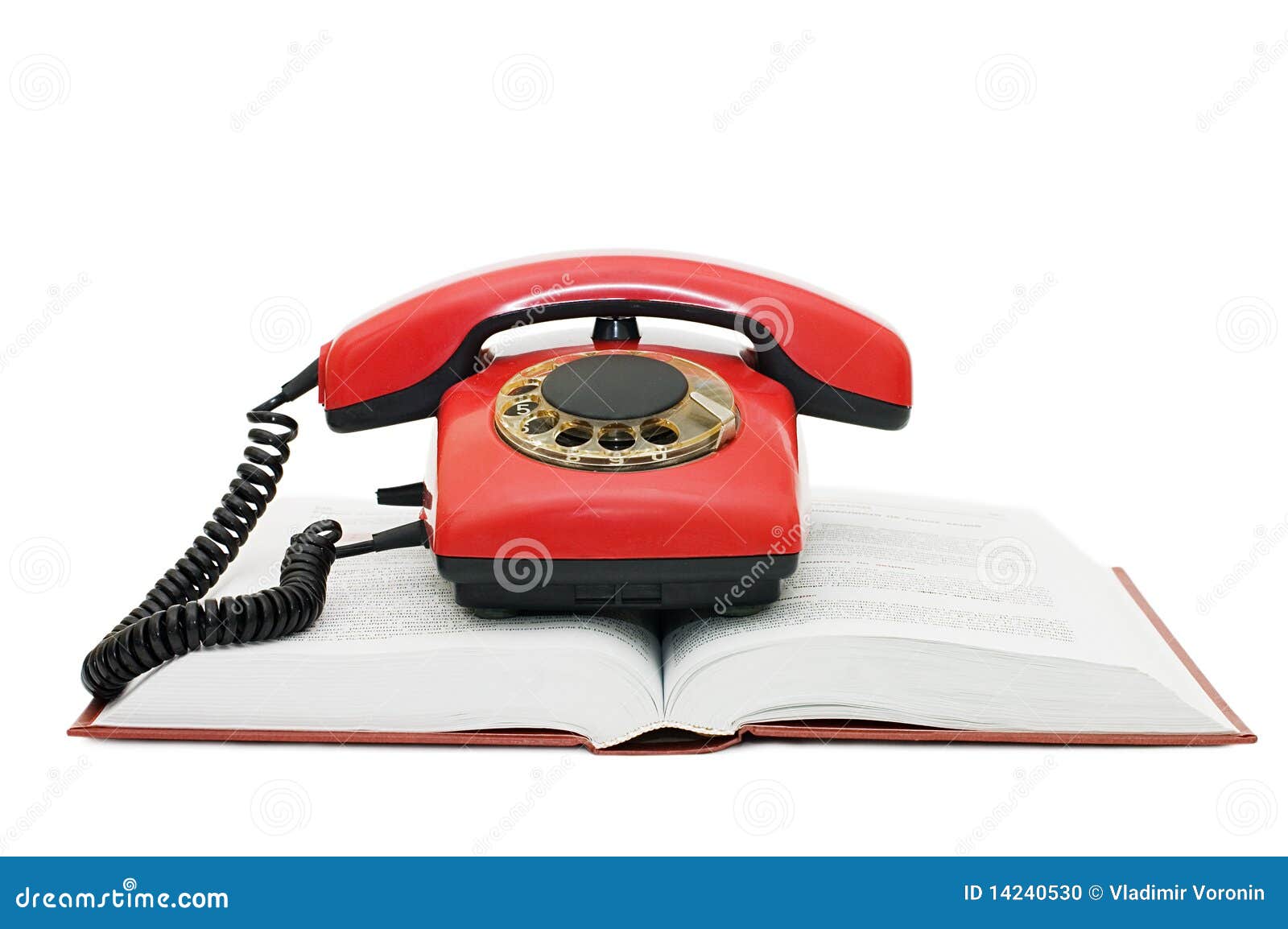 Red phone on the book stock photo. Image of abstract - 14240530