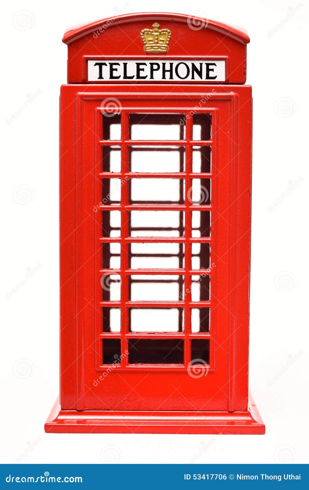 Red Phone Booth Isolated on White Background Stock Photo - Image of ...
